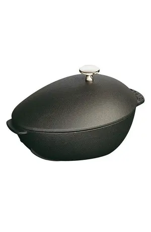 STAUB Cast Iron 2-quart Mussel Pot - Matte Black