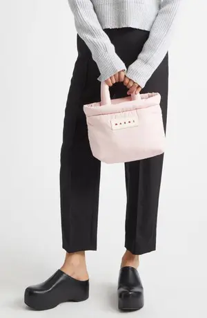 Marni East/west Puffer Tote - 00c18 Cinder Rose