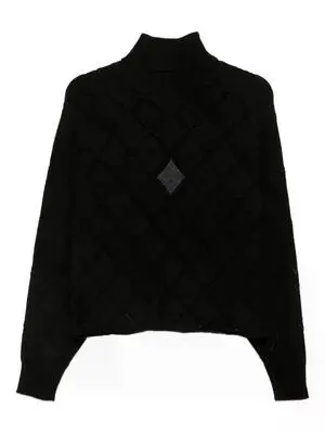 SEMICOUTURE Openwork Turtleneck Sweater