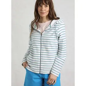 WEIRD FISH Striped Full Zip Hoodie