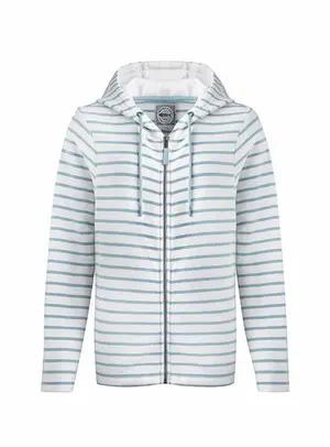 WEIRD FISH Striped Full Zip Hoodie