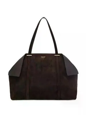 FERRAGAMO Suede Shoulder Bag With Logo Detail - Brown