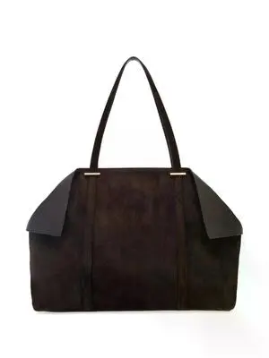 FERRAGAMO Suede Shoulder Bag With Logo Detail - Brown