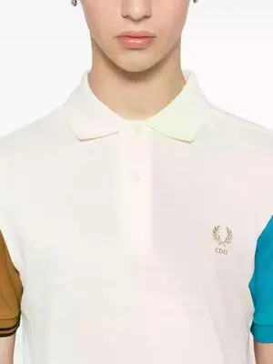 Comme Des Garçons X Fred Perry Colour-block Short-sleeve Polo Shirt - Blue