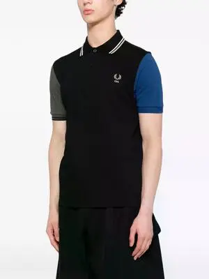 Comme Des Garçons X Fred Perry Colour-block Short-sleeve Polo Shirt