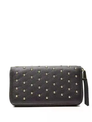 POCHE PARIS Studded Zip Wallet - Brown