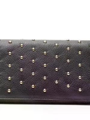 POCHE PARIS Studded Zip Wallet - Brown