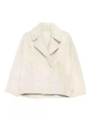 YVES SALOMON Double-breasted Jacket - White