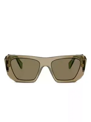 Prada Symbole Geometric-frame Sunglasses - Brown