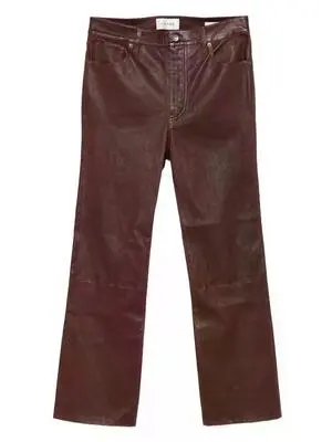 FRAME Reboot Crop Leather Trousers - Red