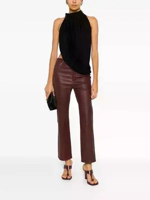 FRAME Reboot Crop Leather Trousers - Red