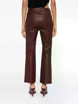 FRAME Reboot Crop Leather Trousers - Red