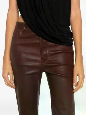 FRAME Reboot Crop Leather Trousers - Red