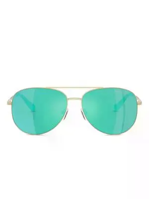 Michael Kors Chain-detail Pilot Sunglasses - Gold