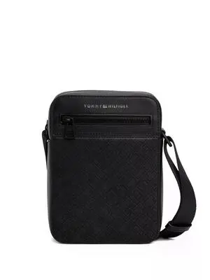 Tommy Hilfiger Zipped Perforated Messenger Bag - Black