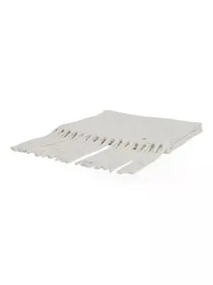 Tommy Hilfiger Logo-plaque Fringed Scarf - Neutrals