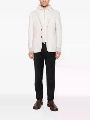Eleventy Hooded Button Blazer - Neutrals