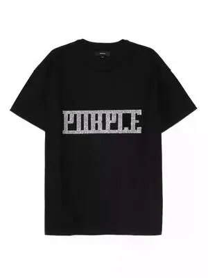 PURPLE BRAND Embellished T-shirt - Black