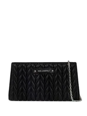 Karl Lagerfeld K/weave Crossbody Wallet - Black