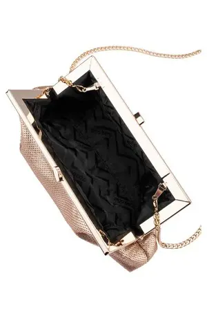 OLGA BERG Zephyr Sequin Clutch - Blush
