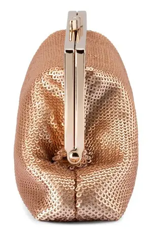 OLGA BERG Zephyr Sequin Clutch - Blush