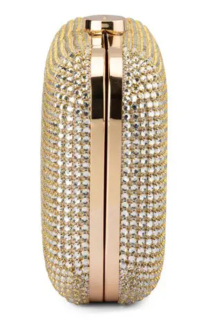 OLGA BERG Rae Crystal Frame Clutch - Champagne