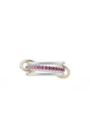 SPINELLI KILCOLLIN Tigris Ombré Pink Sapphire Stack Ring - Silver