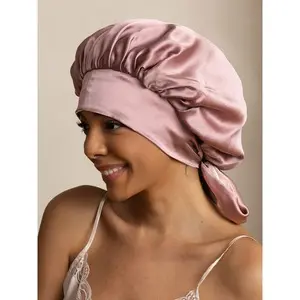SILKSILKY Silk Bonnet With Long Ribbons - Palemauve