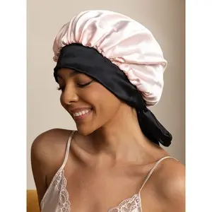 SILKSILKY Silk Bonnet With Long Ribbons - Pink