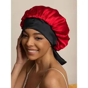 SILKSILKY Silk Bonnet With Long Ribbons - Wine