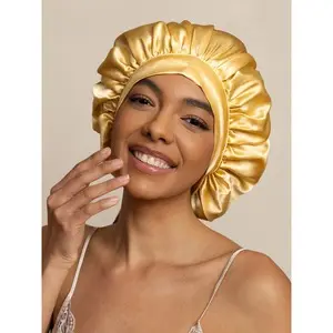 SILKSILKY Mulberry Silk Sleep Cap With Tie Detail - Champagne