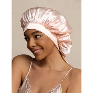 SILKSILKY Mulberry Silk Sleep Cap With Tie Detail - Lightpink