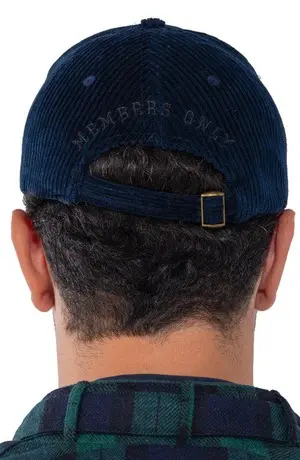 MEMBERS ONLY Corduroy Baseball Cap With Crest - Navy