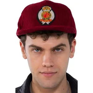 MEMBERS ONLY Corduroy Baseball Cap With Crest - Wine