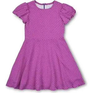 FLORENCE EISEMAN Polka Dot Crepe Dress With Bubble Sleeves