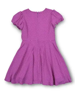 FLORENCE EISEMAN Polka Dot Crepe Dress With Bubble Sleeves