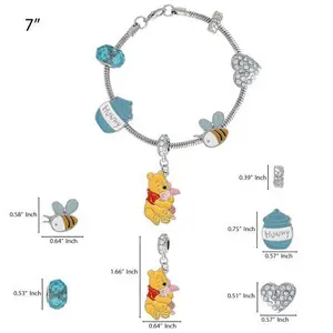 WINNIE THE POOH Beaded Charm Bracelet