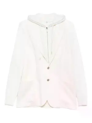 Eleventy Hooded Button Blazer