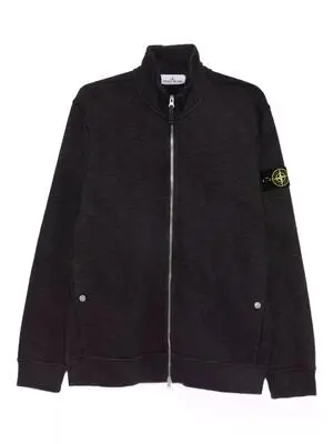 Stone Island Zip-up Sweatshirt - Black