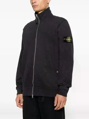 Stone Island Zip-up Sweatshirt - Black