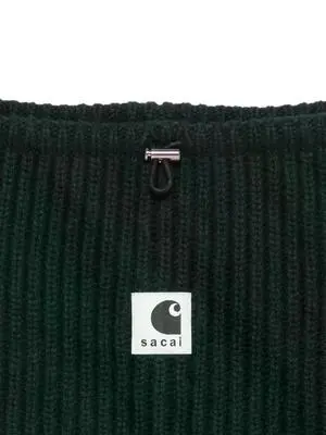 Sacai Ribbed Logo Neck Warmer