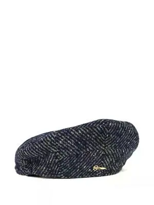 FILIPPO CATARZI Herringbone Beret - Blue