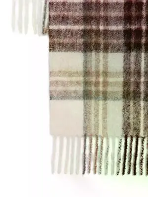 Eleventy Plaid Fringed Scarf - Neutrals