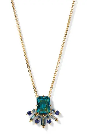 Nadri Stellar Half Halo Pendant Necklace - Gold