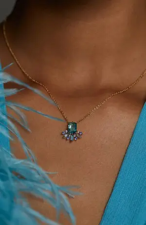 Nadri Stellar Half Halo Pendant Necklace