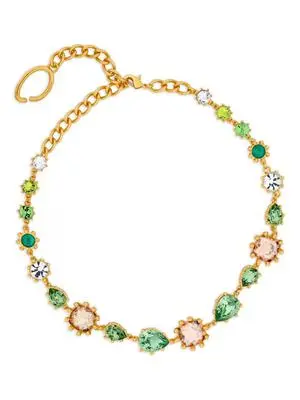 Oscar De La Renta Stones Chain Necklace - Green