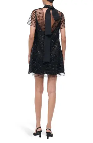 Staud Ilana Beaded Tulle Minidress