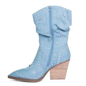 LAUREN LORRAINE Linsey Boots - Denim Blue