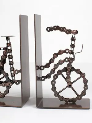 TEN THOUSAND VILLAGES Bicycle Chain Bookends