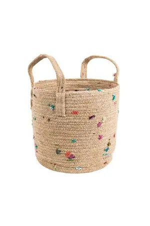 TEN THOUSAND VILLAGES Bright Bits Jute Basket - Neutral